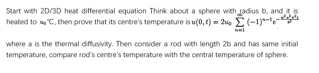 Start with 2D/3D heat differential equation Think | Chegg.com