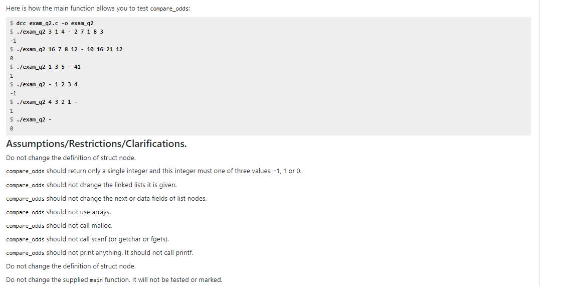 Solved \}; int data; compare_odds is given two arguments, | Chegg.com