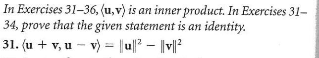 Solved In Exercises 31–36, (u, v) is an inner product. In | Chegg.com