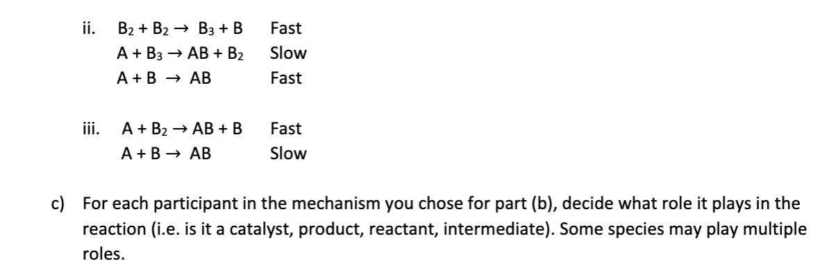 Solved 4. For the reaction 2A + B2 → 2AB, the following | Chegg.com