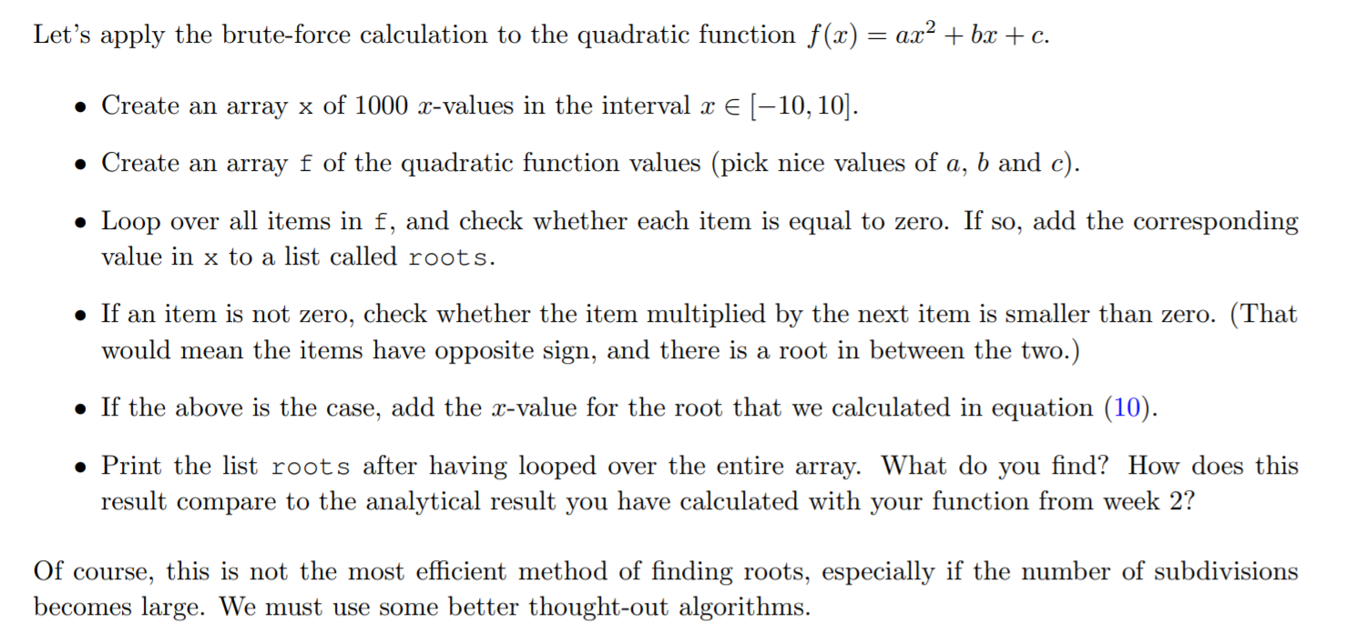 Solved Let's apply the brute-force calculation to the | Chegg.com