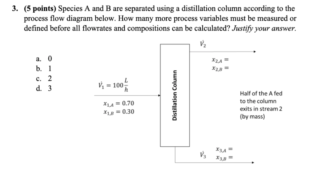 Solved 3. (5 points) Species A and B are separated using a | Chegg.com