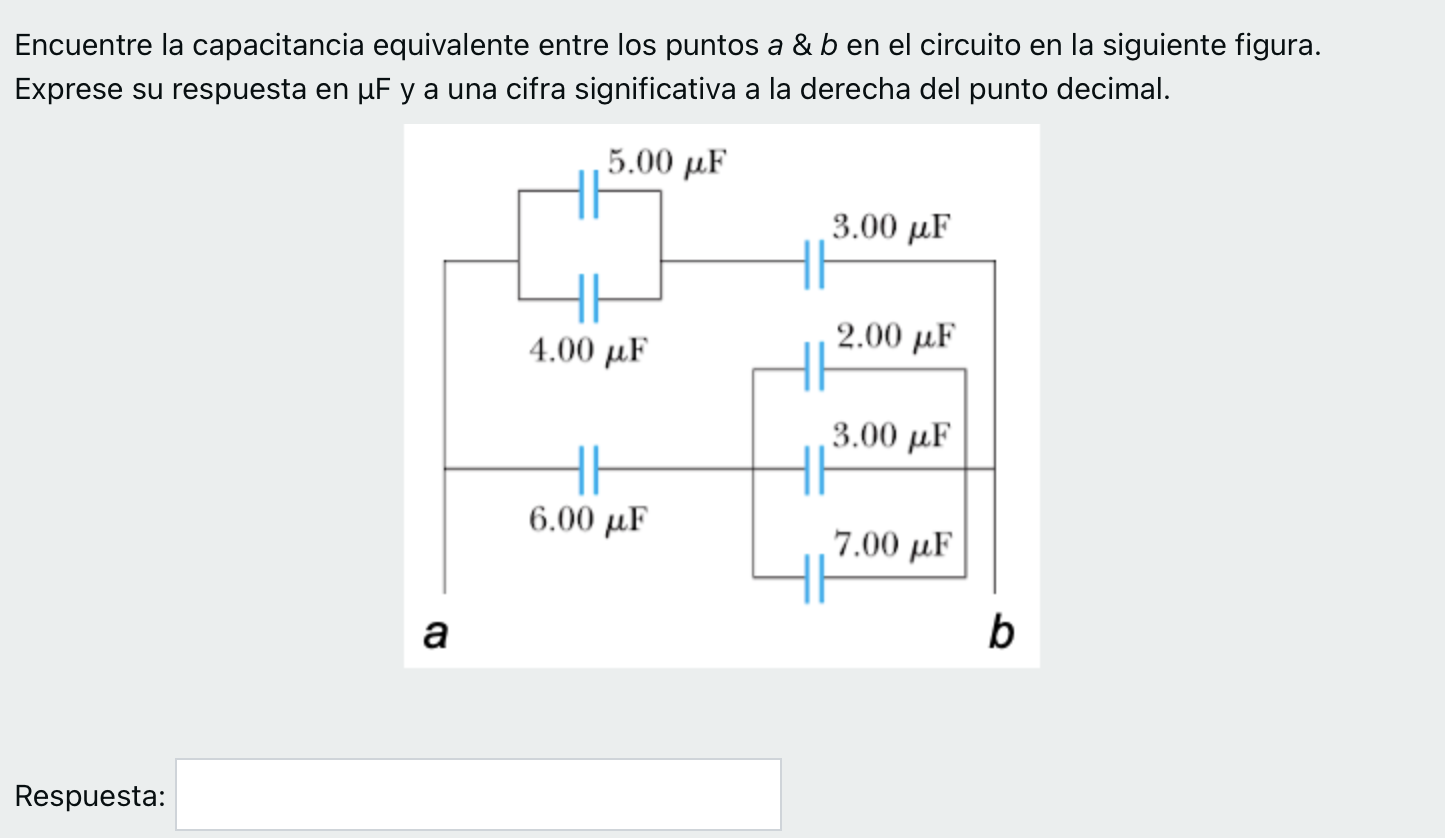 Solved Encuentre la capacitancia equivalente entre los | Chegg.com