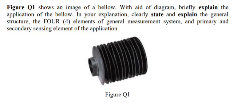 Solved Figure Q1 shows an image of a bellow. With aid of | Chegg.com