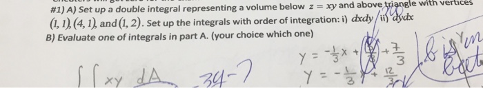Solved A Set Up A Double Integral Representing A Volume
