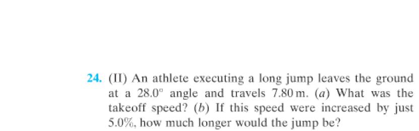 Solved 24. (II) An athlete executing a long jump leaves the | Chegg.com