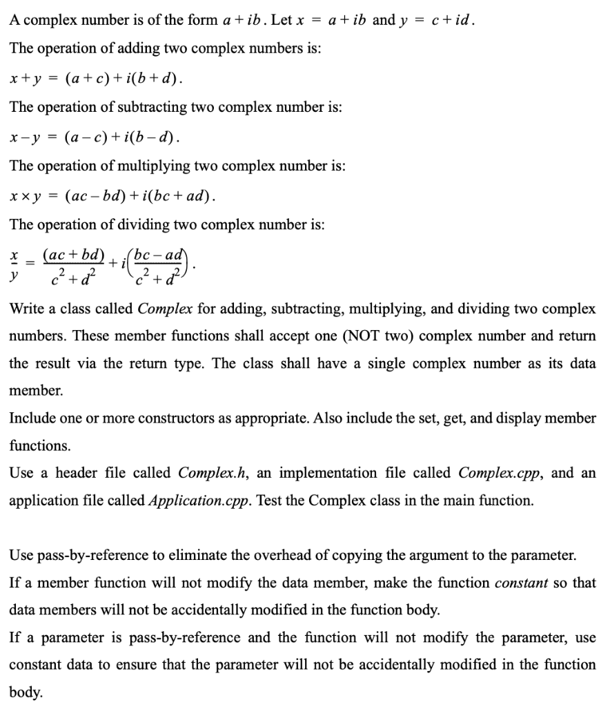 Solved A complex number is of the form a +ib. Let x = a + ib | Chegg.com