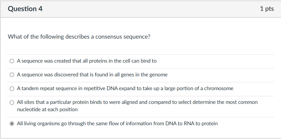 Solved What of the following describes a consensus sequence? | Chegg.com Solved What of the following describes a consensus sequence? | Chegg.com