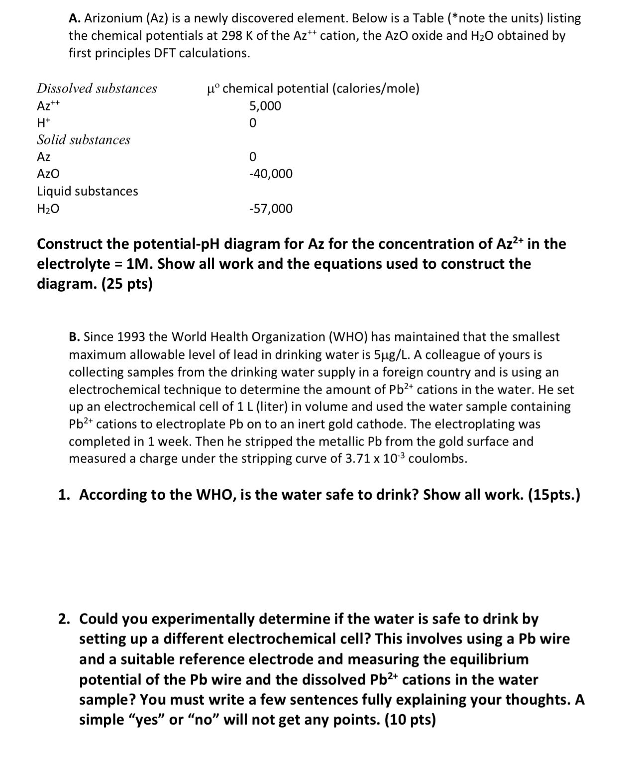 Solved A. Arizonium ( Az) is a newly discovered element. | Chegg.com