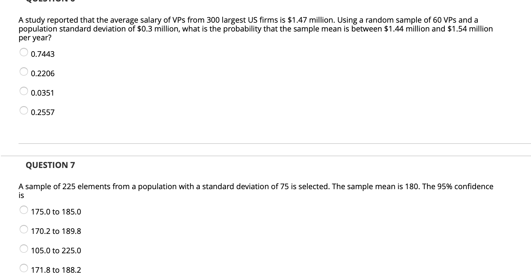Solved A study reported that the average salary of VPs from | Chegg.com