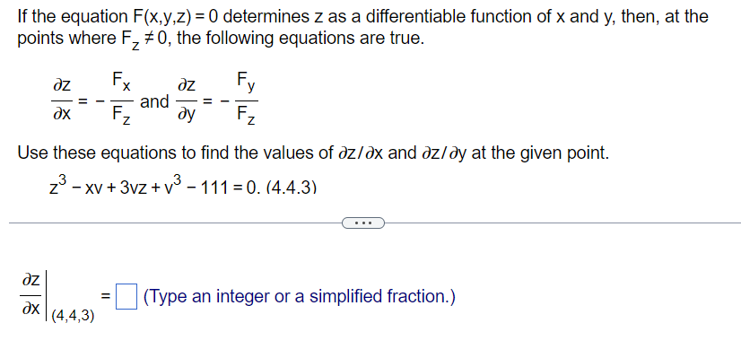 Solved If the equation F(x,y,z)=0 determines z as a | Chegg.com