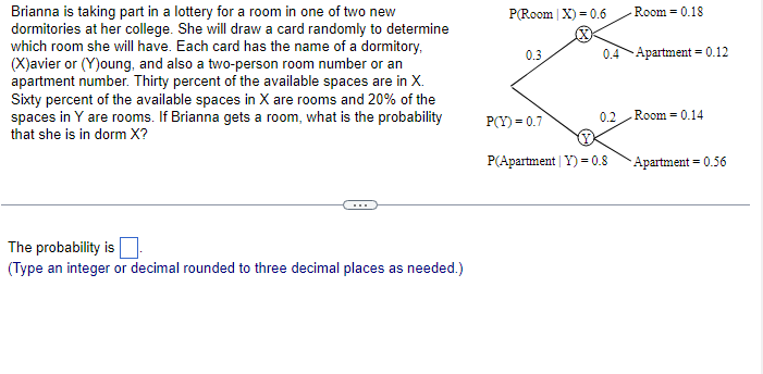 Solved Brianna is taking part in a lottery for a room in one | Chegg.com