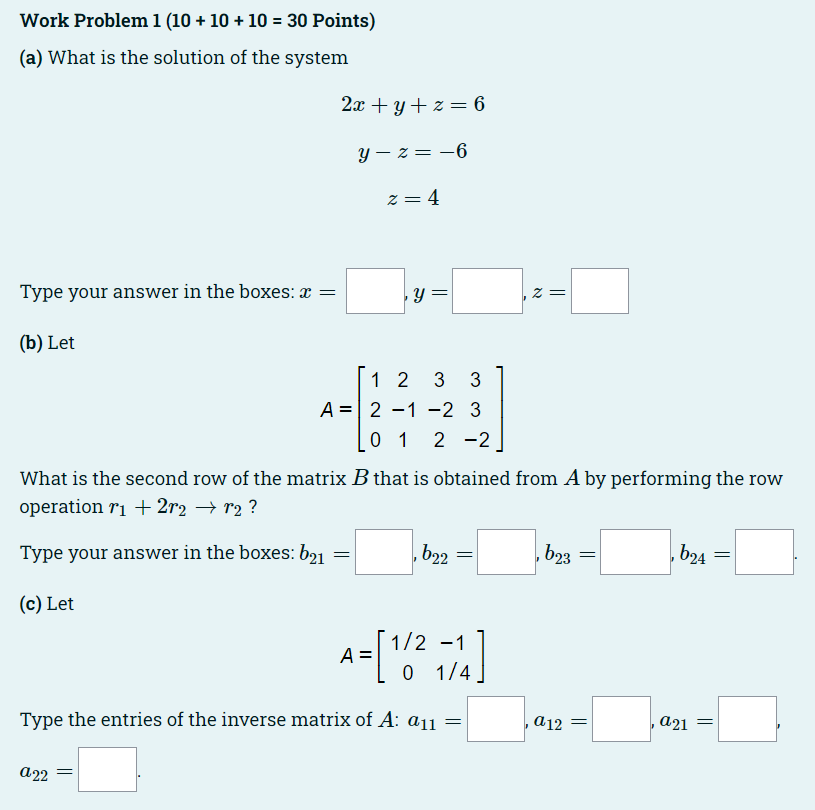 Solved Work Problem 1(10+10+10=30 Points ) (a) What is the | Chegg.com