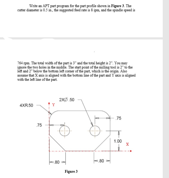 Solved Write An Apt Part Program For The Part Profile Shown 9503