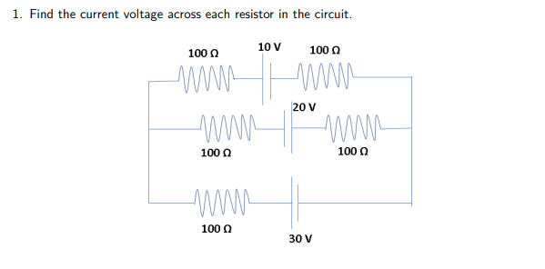 Solved 1. Find the current voltage across each resistor in | Chegg.com