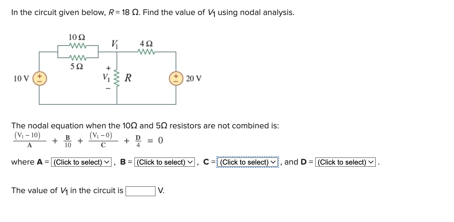 Solved In ﻿the circuit given below, R=18Ω. ﻿Find the value | Chegg.com