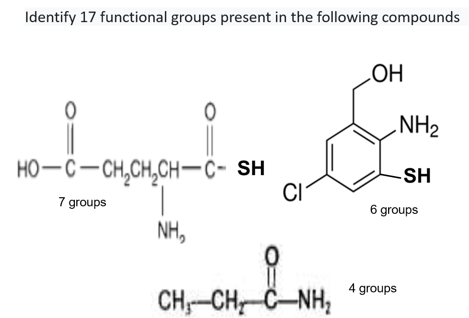 Solved Identify 17 Functional Groups Present In The