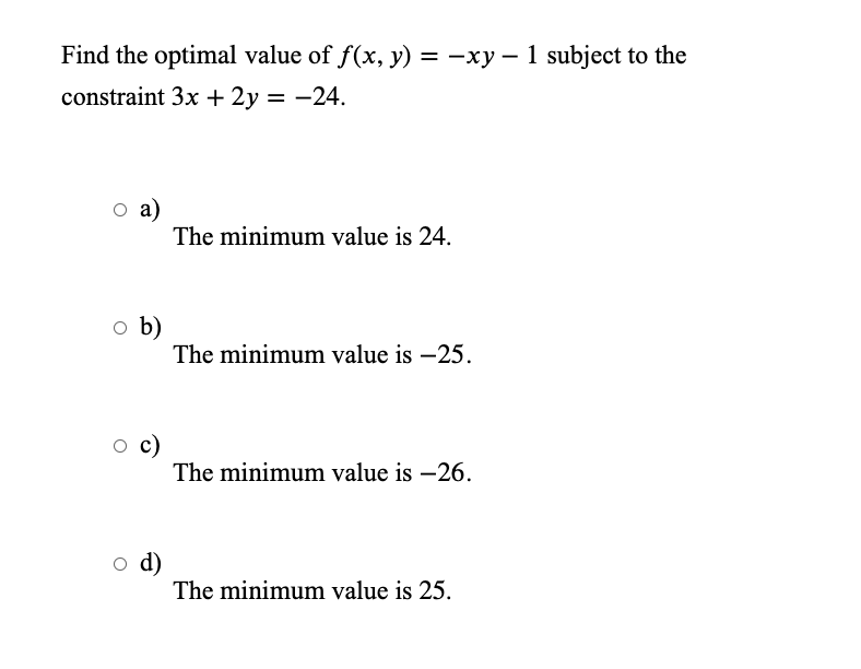 Solved Find the optimal value of | Chegg.com