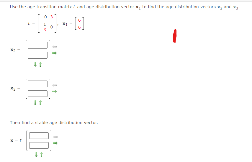 Solved Use the age transition matrix L and age distribution | Chegg.com
