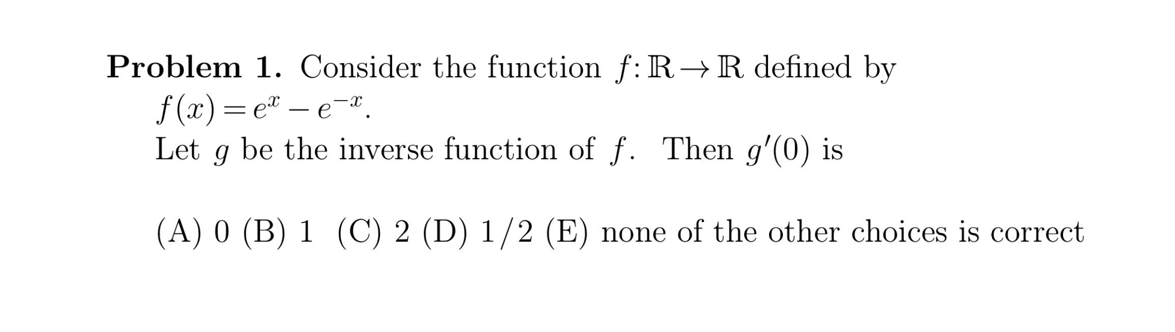 Solved Problem 1. Consider the function f:R+R defined by | Chegg.com