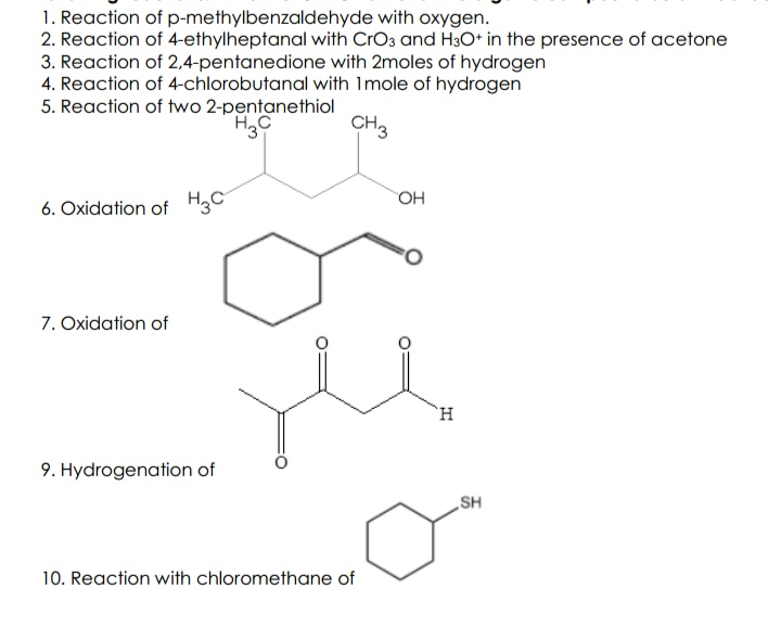Solved 1. Reaction of p-methylbenzaldehyde with oxygen. 2. | Chegg.com