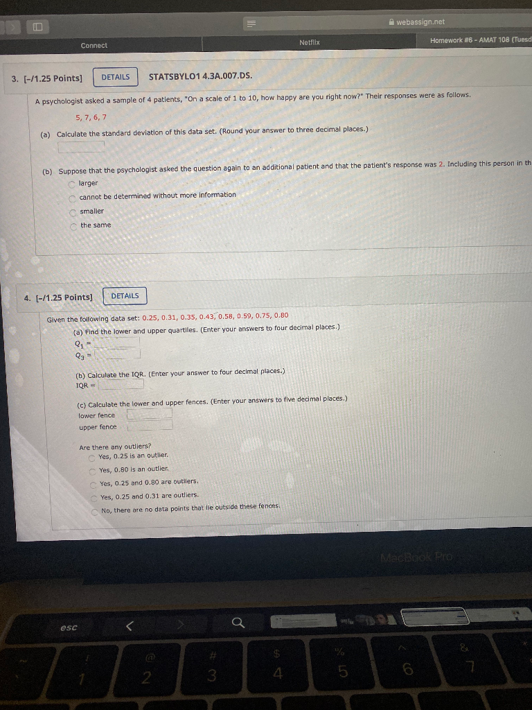 Solved A webassign.net Netflix Homework #6 - AMAT 108 (Tuesd | Chegg.com