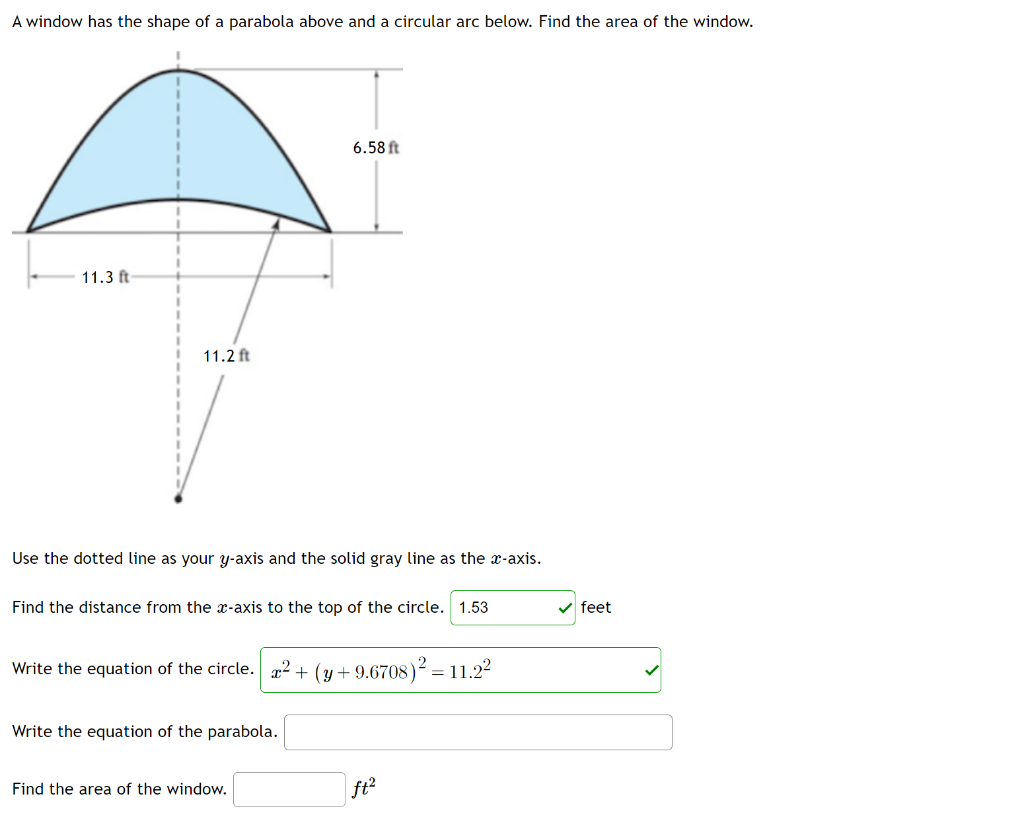 Solved A window has the shape of a parabola above and a | Chegg.com