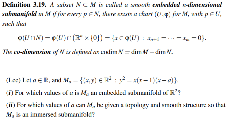 Solved Here's the definition of an embedded manifold and the | Chegg.com