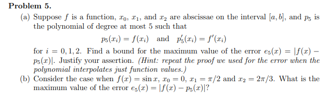 Solved (a) Suppose f is a function, x0,x1, and x2 are | Chegg.com
