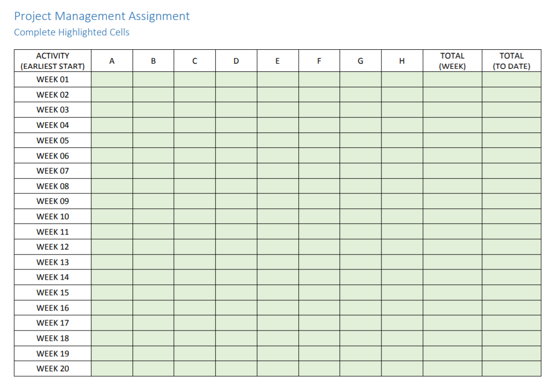 Solved Project Management Assignment Complete Highlighted | Chegg.com