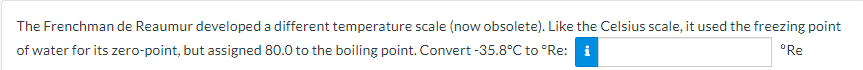 Solved The Frenchman de Reaumur developed a different | Chegg.com