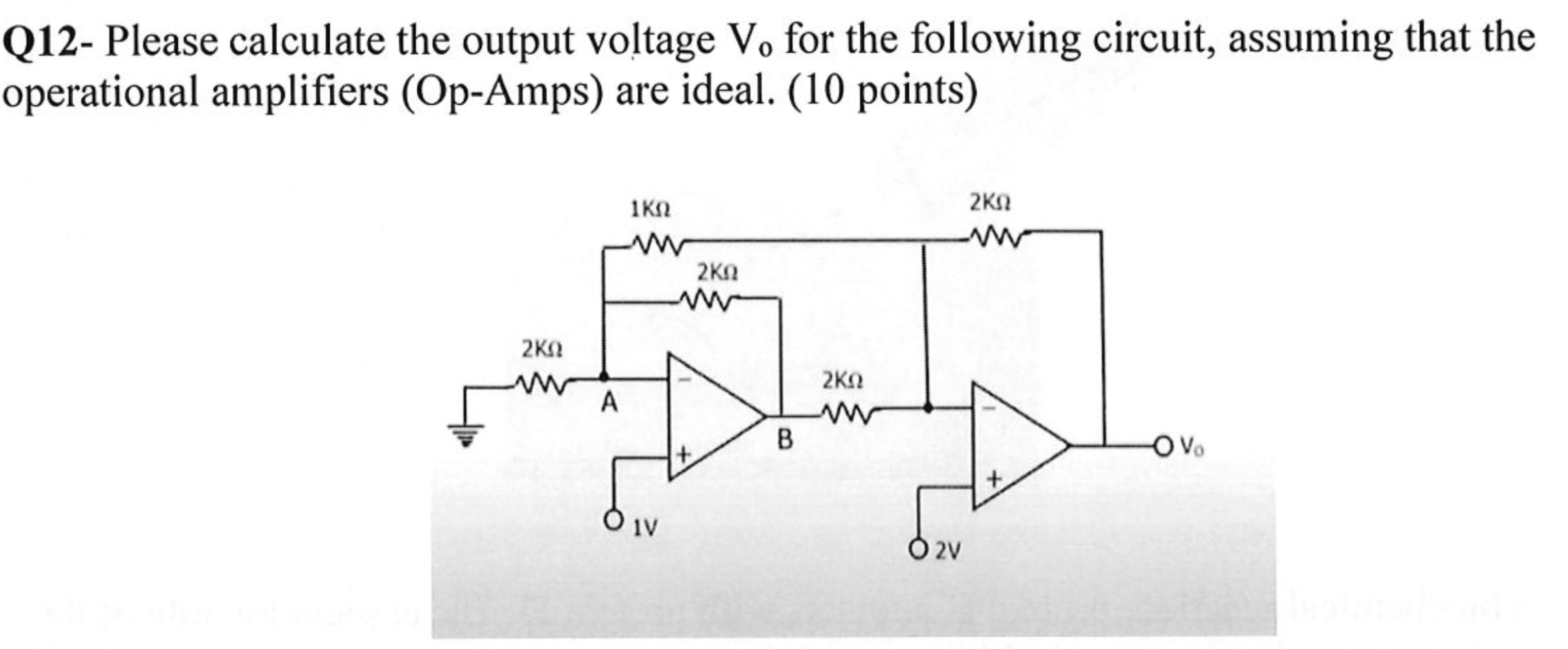 Solved Q12- ﻿Please calculate the output voltage | Chegg.com