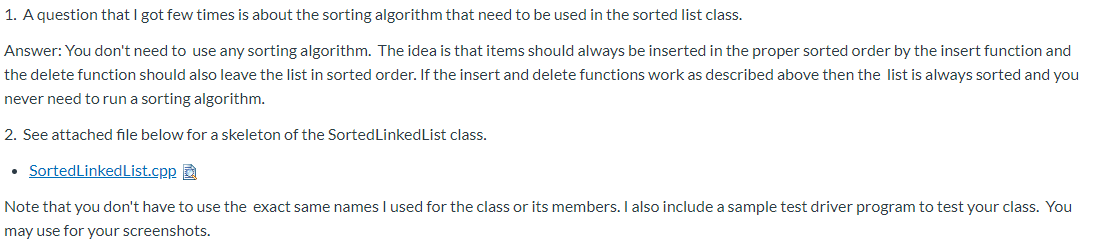 Solved Design and implement your own linked list class to | Chegg.com