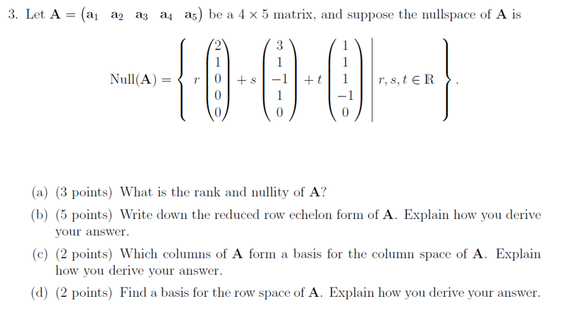 Solved Let A=([a_(1),a_(2),a_(3),a_(4),a_(5)]) be a 4x5 | Chegg.com