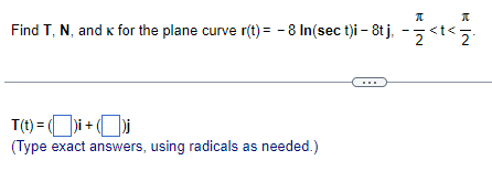 Solved Find T,N, ﻿and κ ﻿for the plane curve | Chegg.com