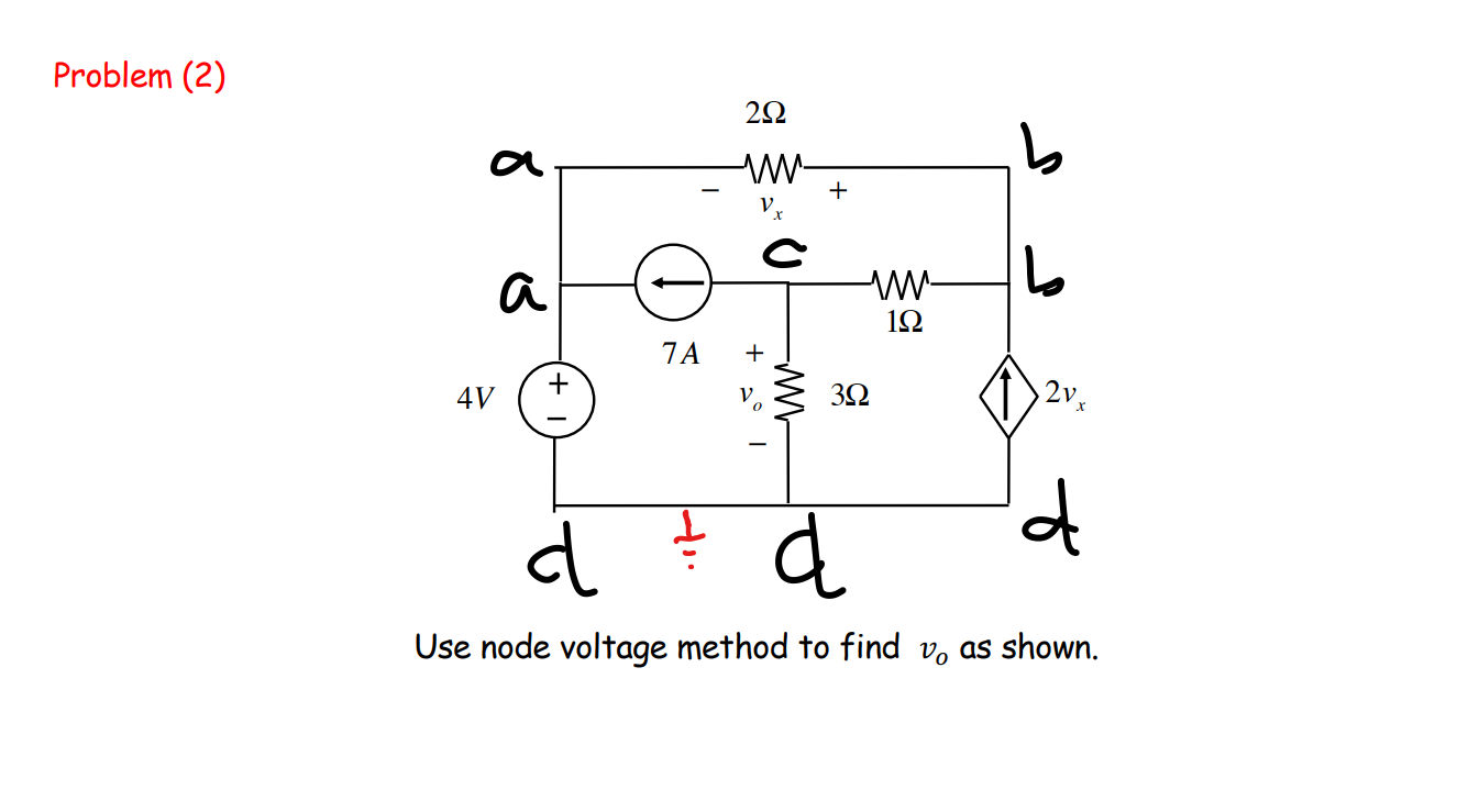 Solved Problem (2) Use node voltage method to find vo as | Chegg.com