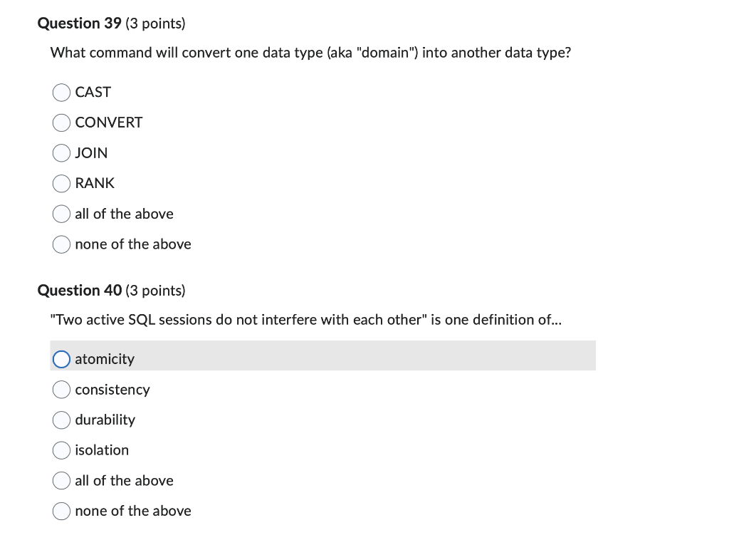 Solved The default setting in PostgreSQL command line | Chegg.com
