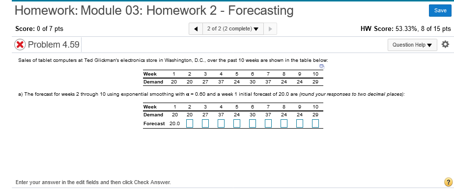 Solved Homework Module 03 Homework 2 Forecasting Save 2