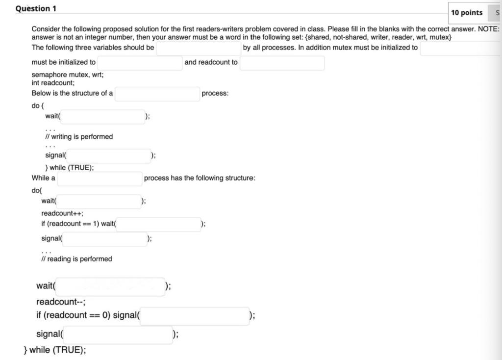 Solved Question 1 10 points S Consider the following | Chegg.com