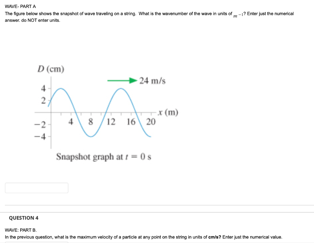 Solved WAVE- PART A The figure below shows the snapshot of | Chegg.com