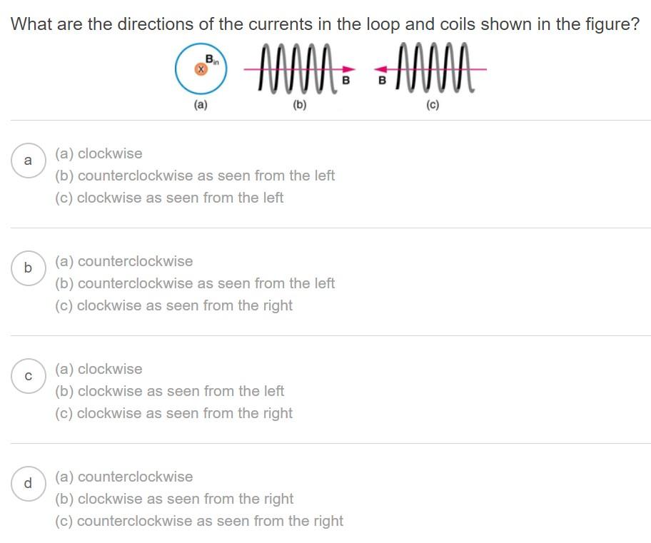 Solved What are the directions of the currents in the loop | Chegg.com
