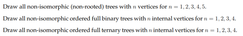 Solved Draw all non-isomorphic (non-rooted) trees with n | Chegg.com