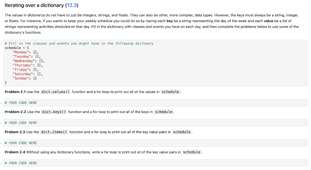 Solved Iterating over a dictionary (12.3) The values in | Chegg.com