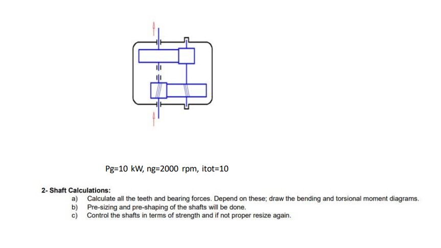 Solved Pg=10 kW,ng=2000rpm, itot =10 2- Shaft Calculations: | Chegg.com