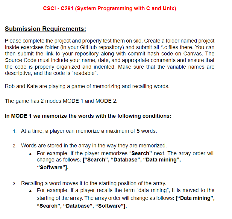 Solved Submission Requirements: Please complete the project | Chegg.com