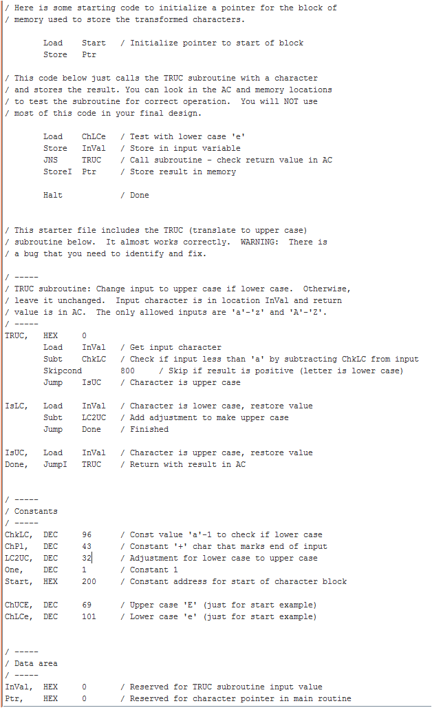 I need help in designing a MARIE assembly language | Chegg.com