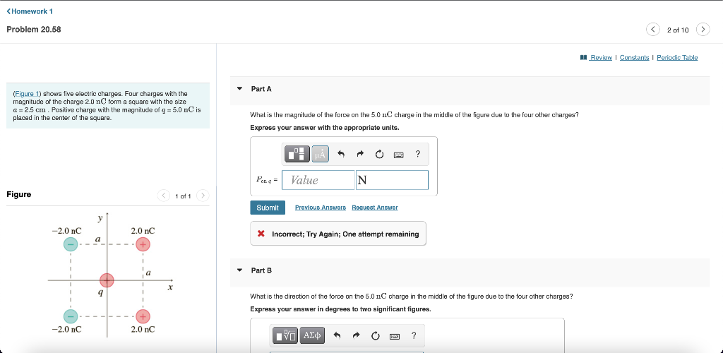 Solved (Figure 1) shows five electric charges. Four charges | Chegg.com