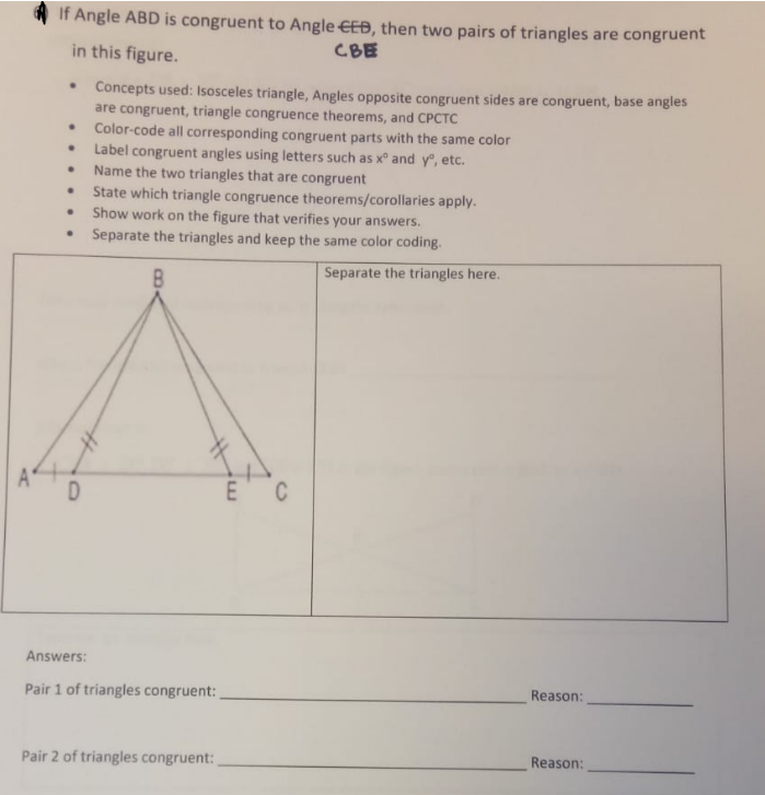 Solved A If Angle ABD is congruent to Angle EEB, then two | Chegg.com