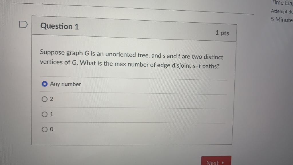 Solved Question 1 1 pts Suppose graph G is an unoriented | Chegg.com