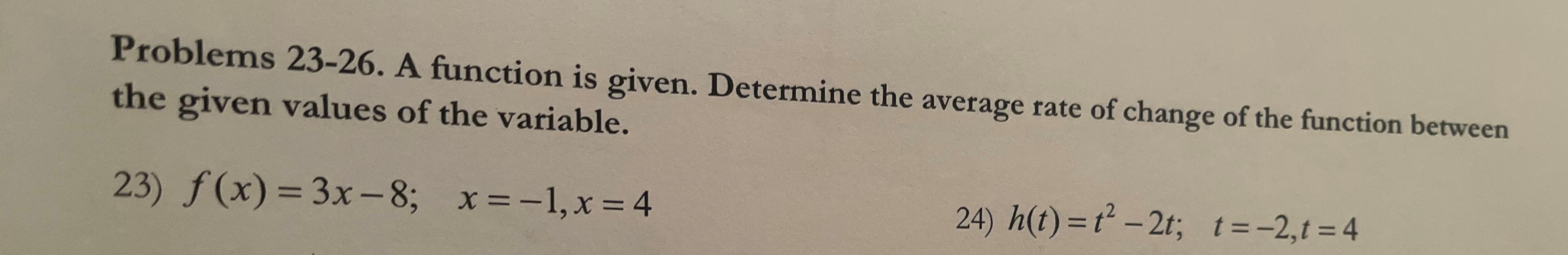 Solved Problems 23-26. A function is given. Determine the | Chegg.com